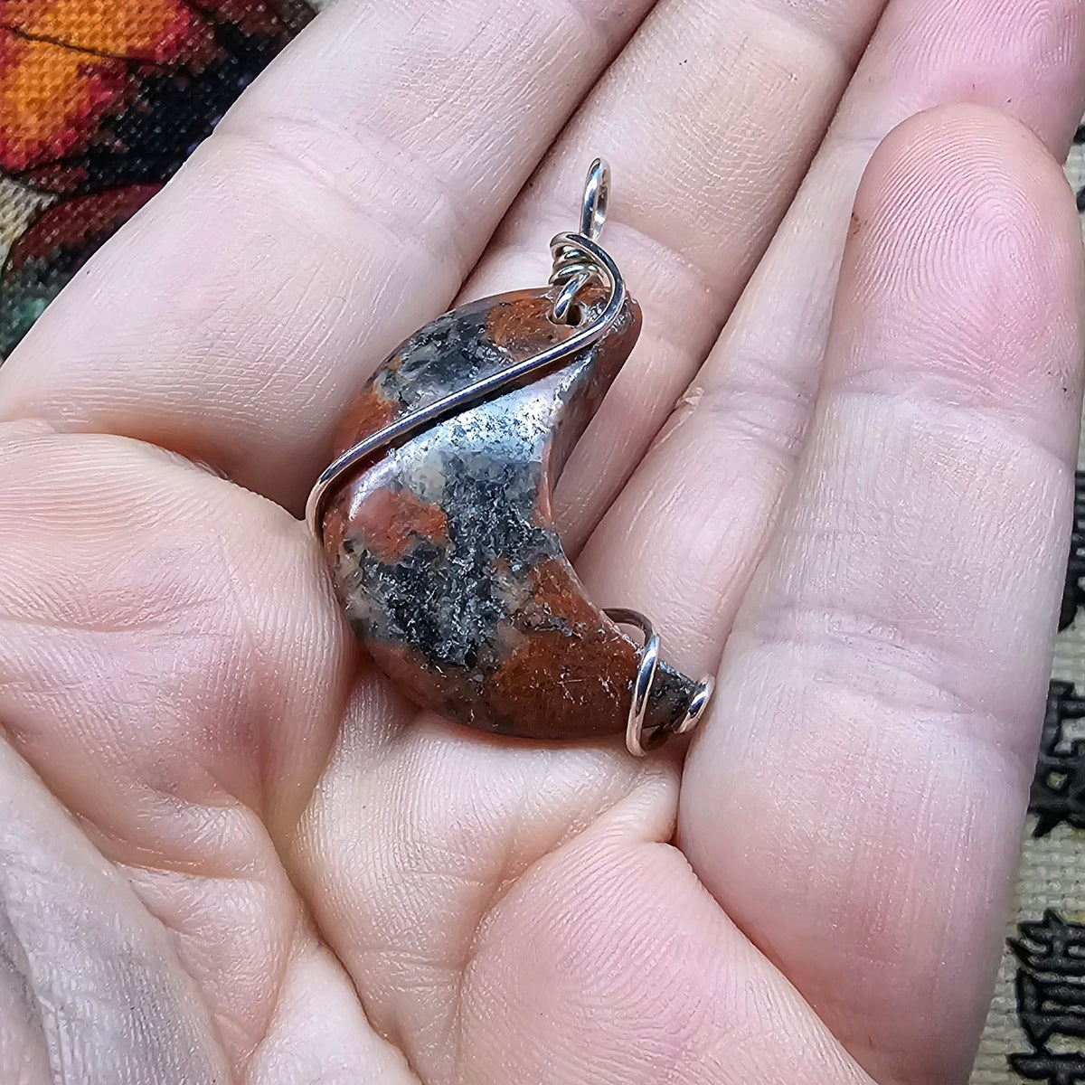 Red and Black Jasper Moon with Sterling Silver – Rock Your World