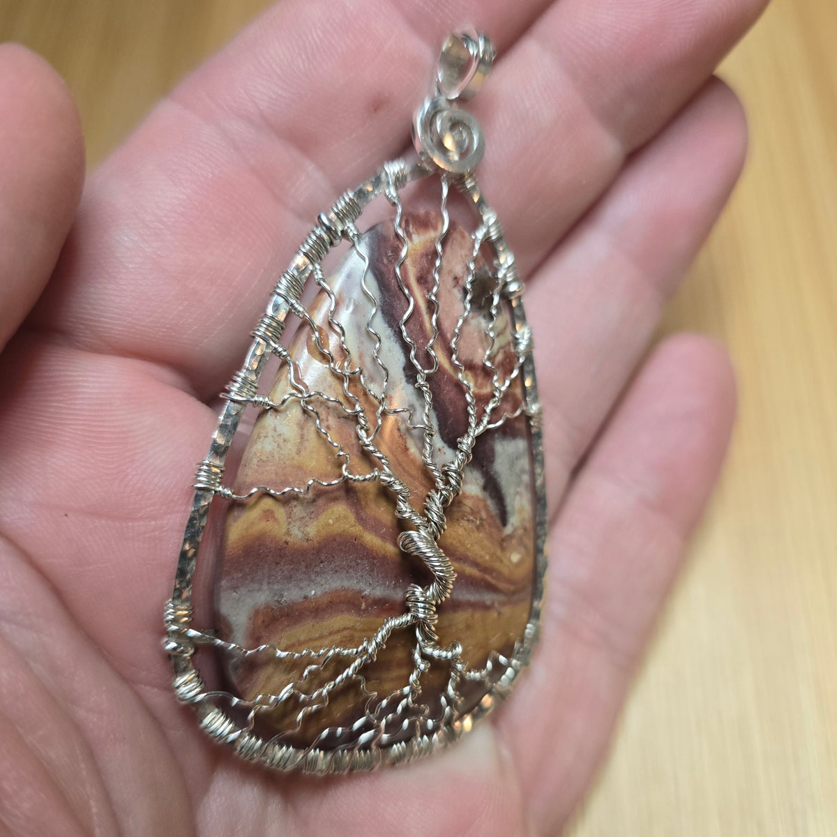 Wonderstone Picture Jasper Tree of Life Pendant Necklace in Sterling ...